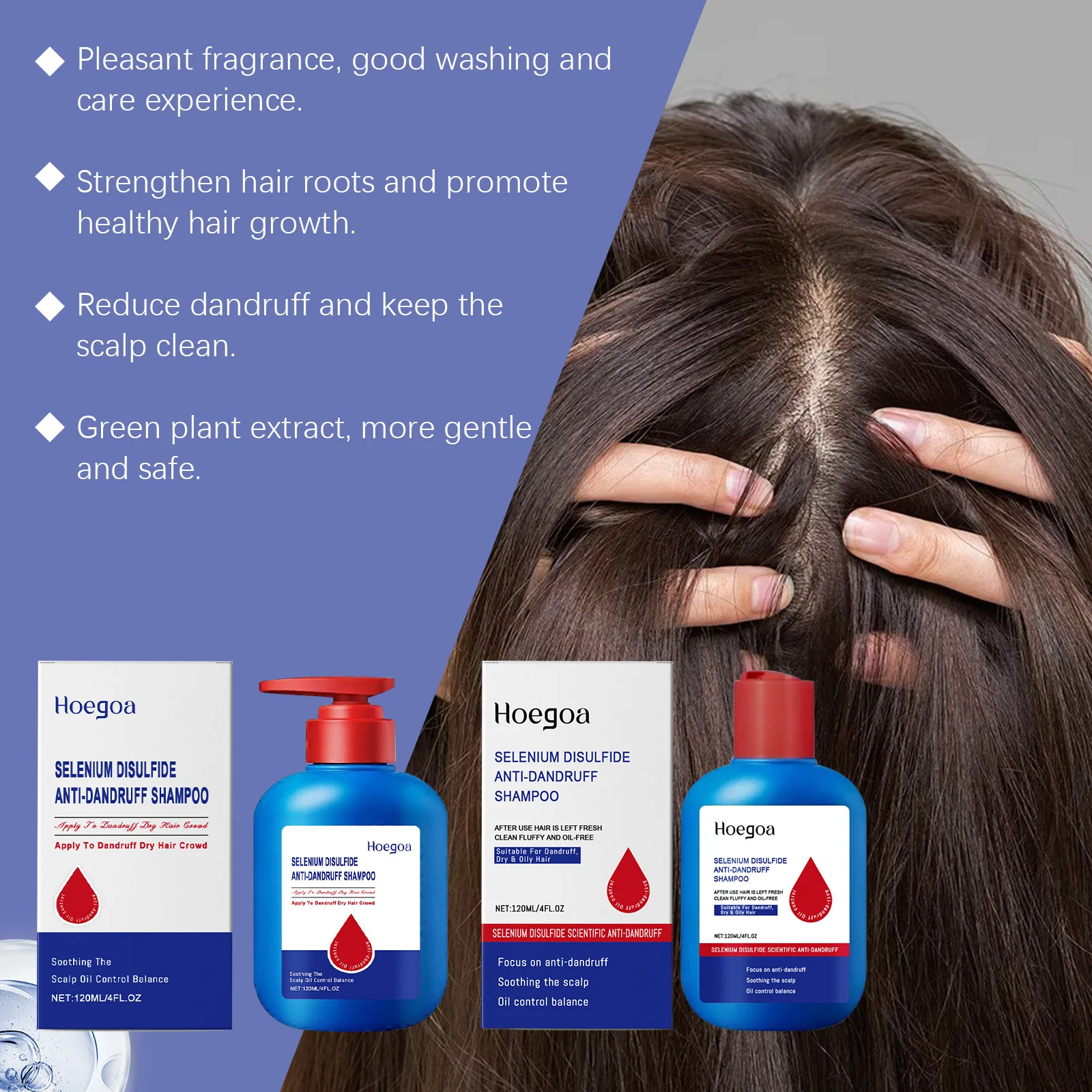 Selenium Disulfide Anti Dandruff Shampoo Deep Cleansing Scalp Itching ...