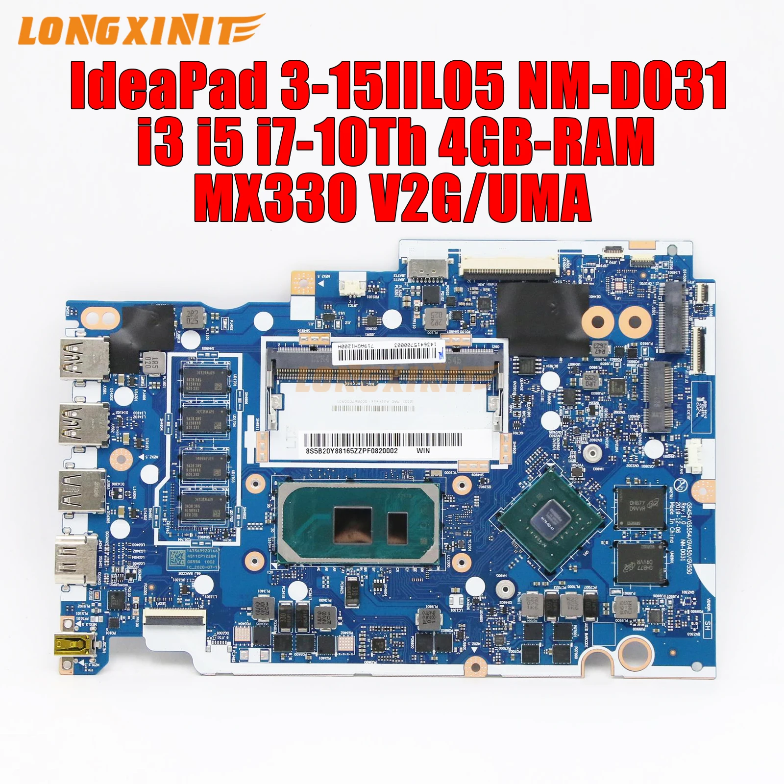 NM-D031-NMD031-For-Lenovo-IdeaPad-3-15IIL05-Laptop-Motherboard-CPU-i3 ...