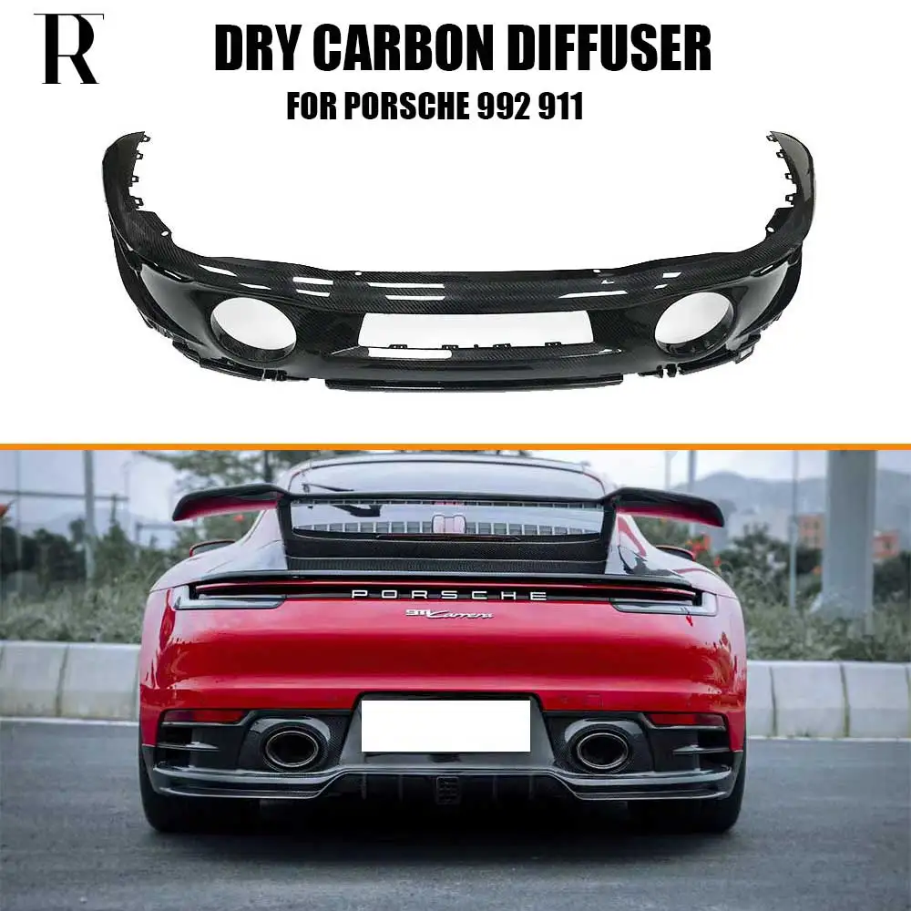 Dry-Carbon-Fiber-Rear-Bumper-Lip-Diffuser-Splitter-for-Porsche-992-991 ...