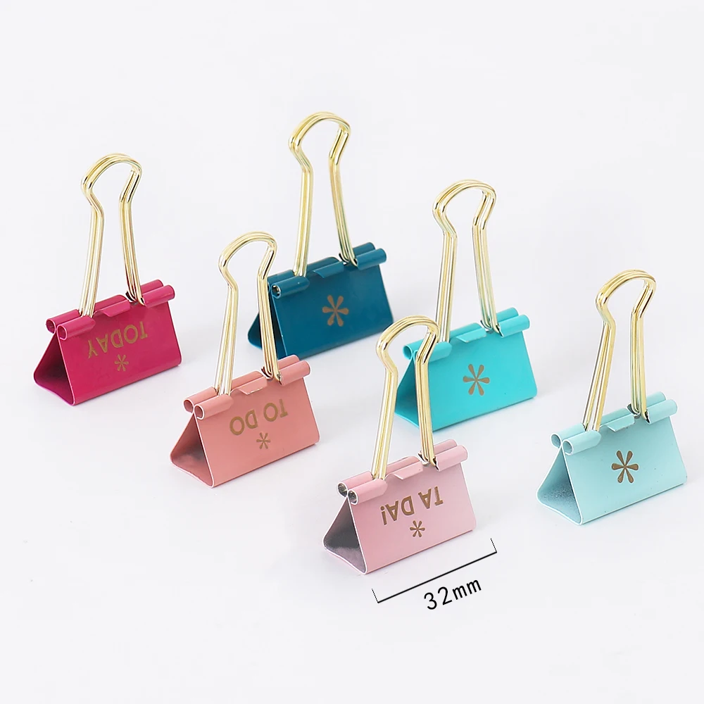 6Db/Tétel Színes Fém Kötőanyag Klipek 32 Mm -Es Jegyzetek Levélpapír ...