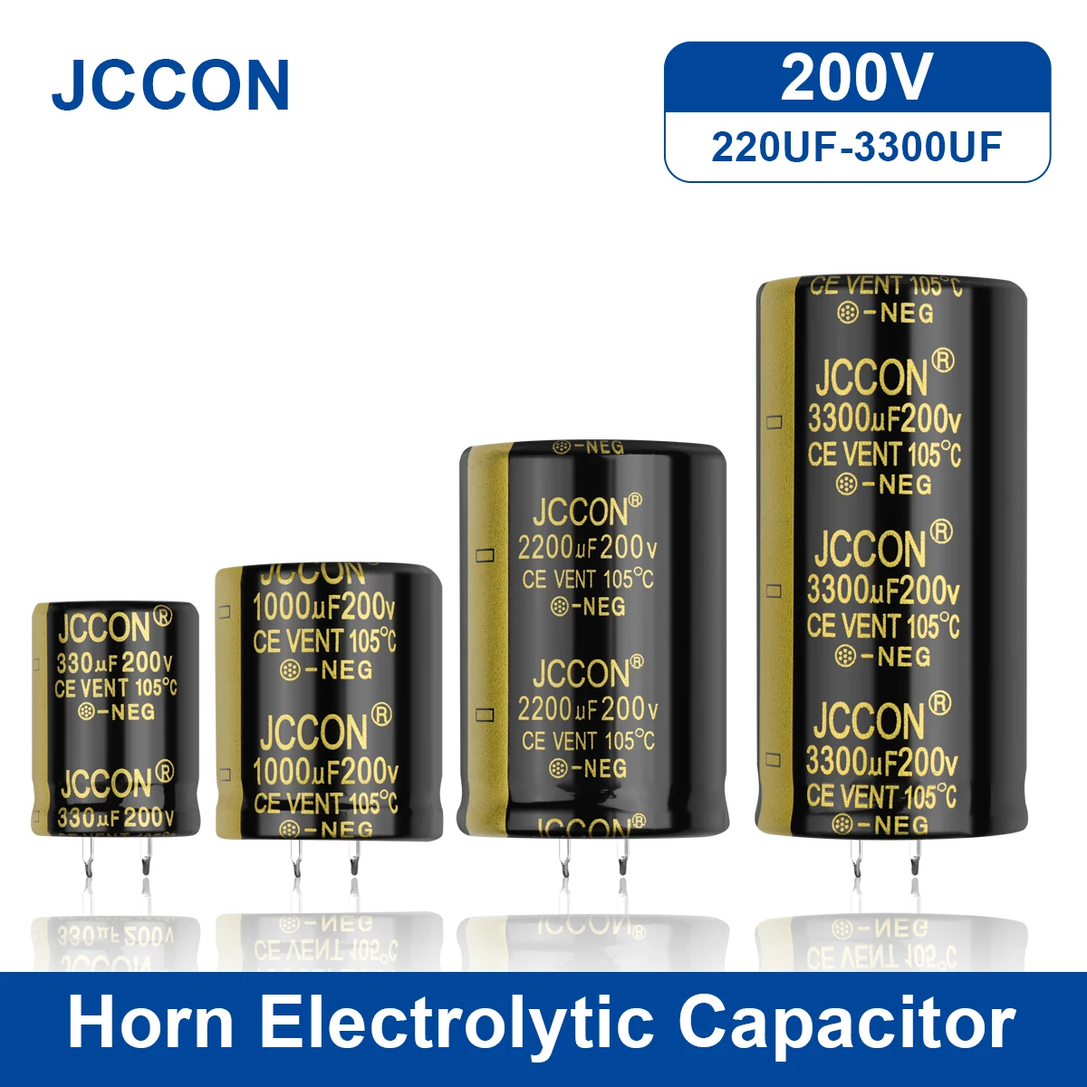 2Pcs-JCCON-Audio-Electrolytic-Capacitor-200V-220UF-330UF-470UF-680UF-1000UF-1500UF-2200UF-3300UF ...