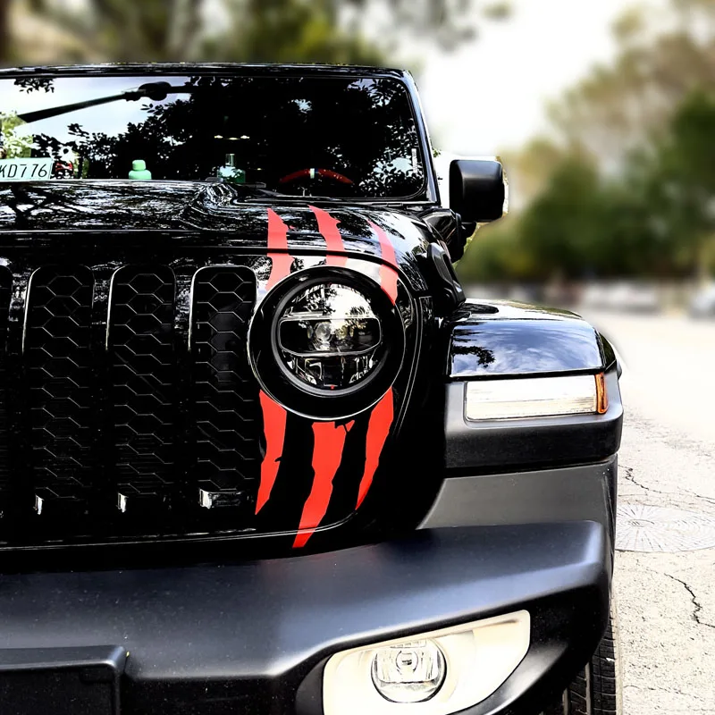 Creative Car Sticker Headlight Ghost Claw Scratch Decal Engine Hood Paw ...