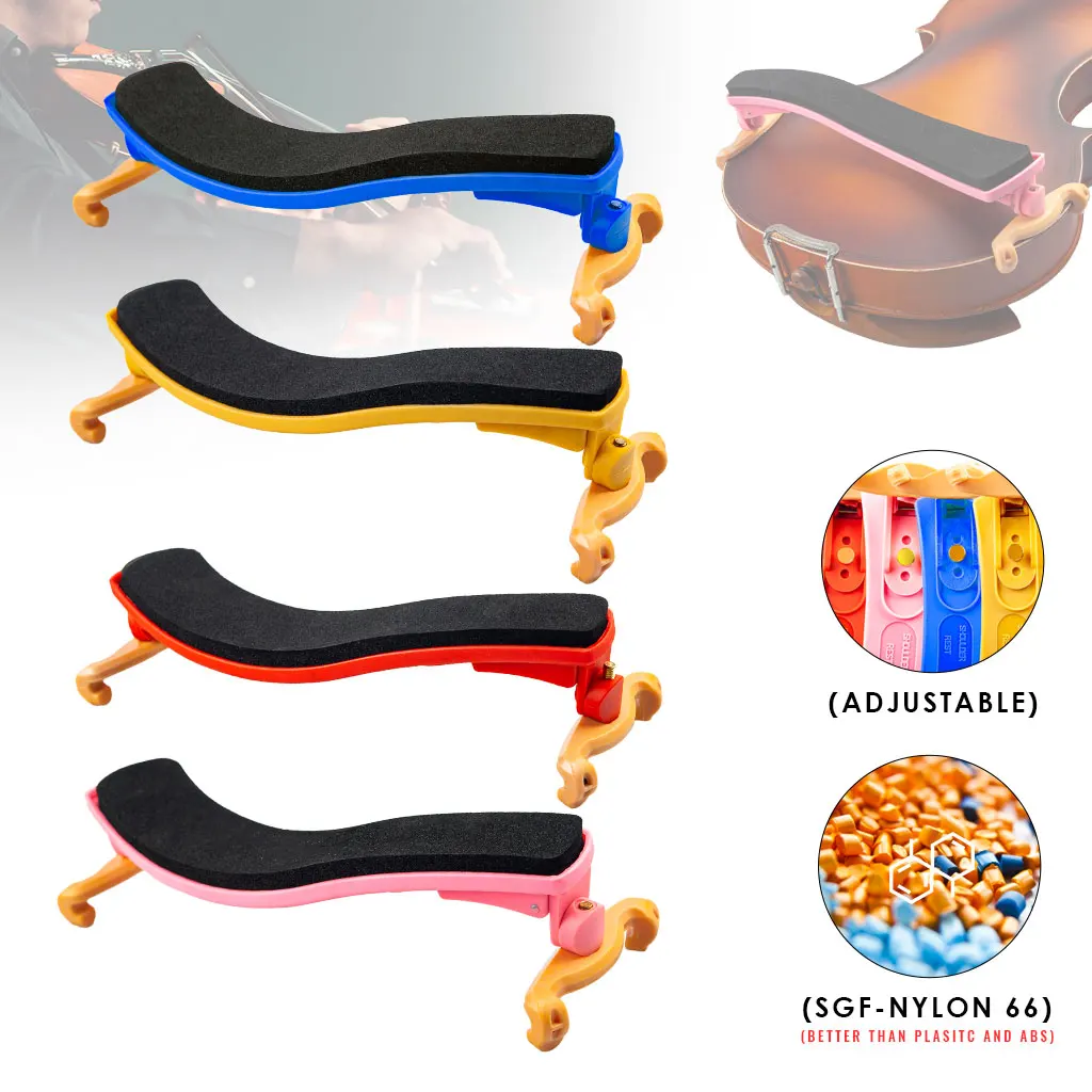 Adjustable-Feet-Quality-Nylon-Material-Violin-Shoulder-Rest-For-4-4-3-4 ...