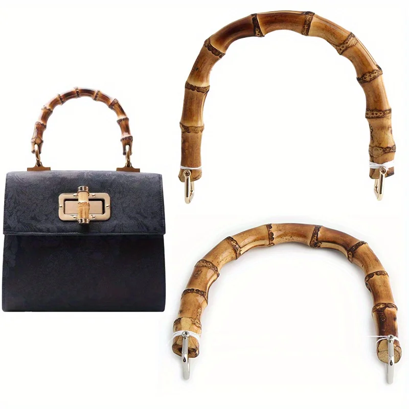 1PC U-shaped handbag messenger bag bamboo handle handle knitted bag ...