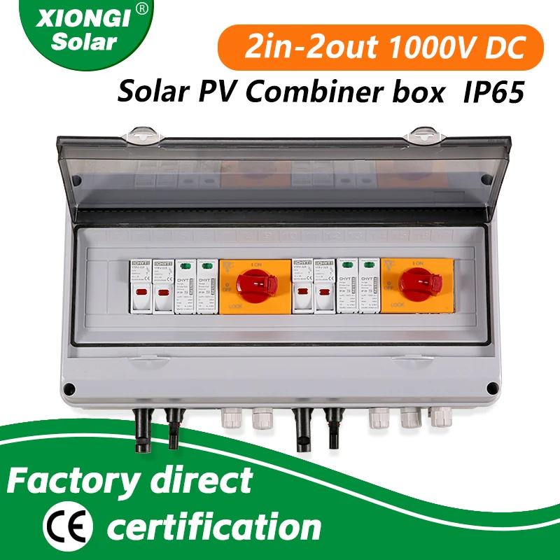 Solar-PV-Combiner-Box-DC-1000V-2-input-2-out-Surge-Lightning-Protection ...