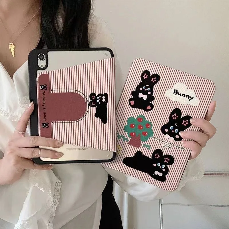 Striped-Cartoon-Rabbit-Rotating-Protective-Case-Suitable-for-iPad-10 ...