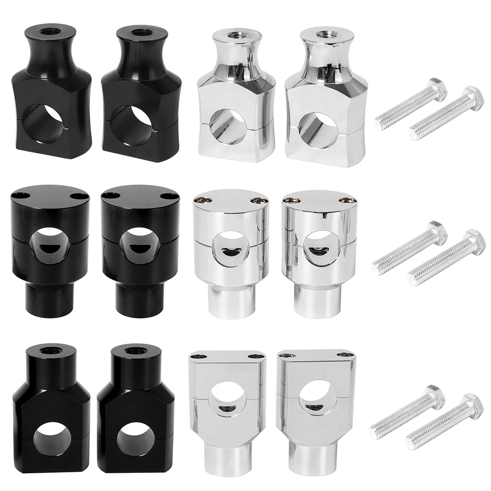 2X-Motorcycle-7-8-1-Handlebar-Riser-Clamp-Aluminum-For-Harley-Custom ...