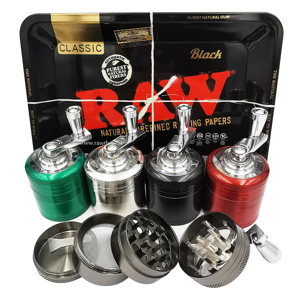Crank-40MM-Smoke-Herb-Grinder-Metal-18X12-5CM-Metal-Rolling-Maker-Tray ...