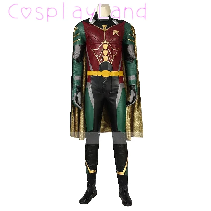 Robin-Cosplay-Costume-Cloak-Outfits-Male-Roleplaying-Leather-Jumpsuit ...