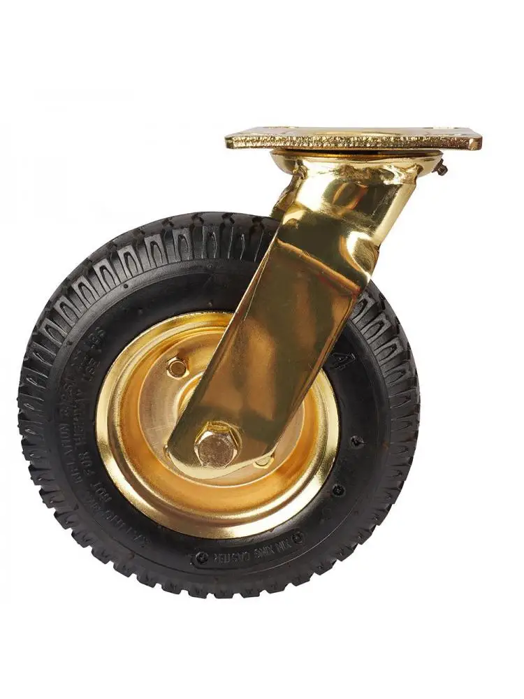 1-Pc-Caster-8-inch-Gold-plated-Inflatable-Wheel-Rubber-Hotel-Luggage ...