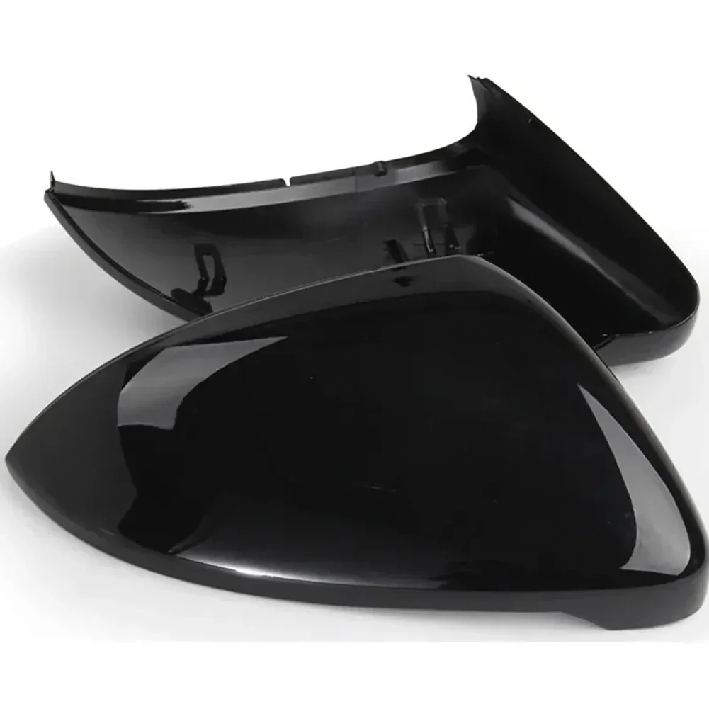 Rearview Mirrors Cover Wing Side Mirror Caps Glossy Black Fit For VW ...