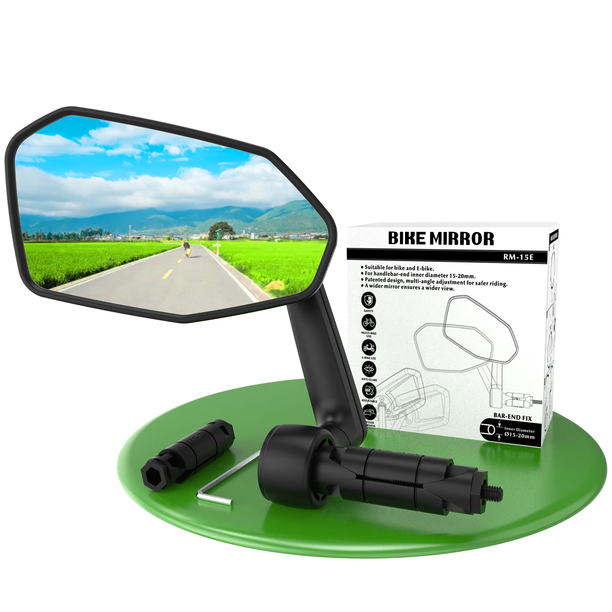 EasyDo-Bicycle-Rearview-Mirror-Handlebar-End-Bike-Mirror-Durable-Wide ...