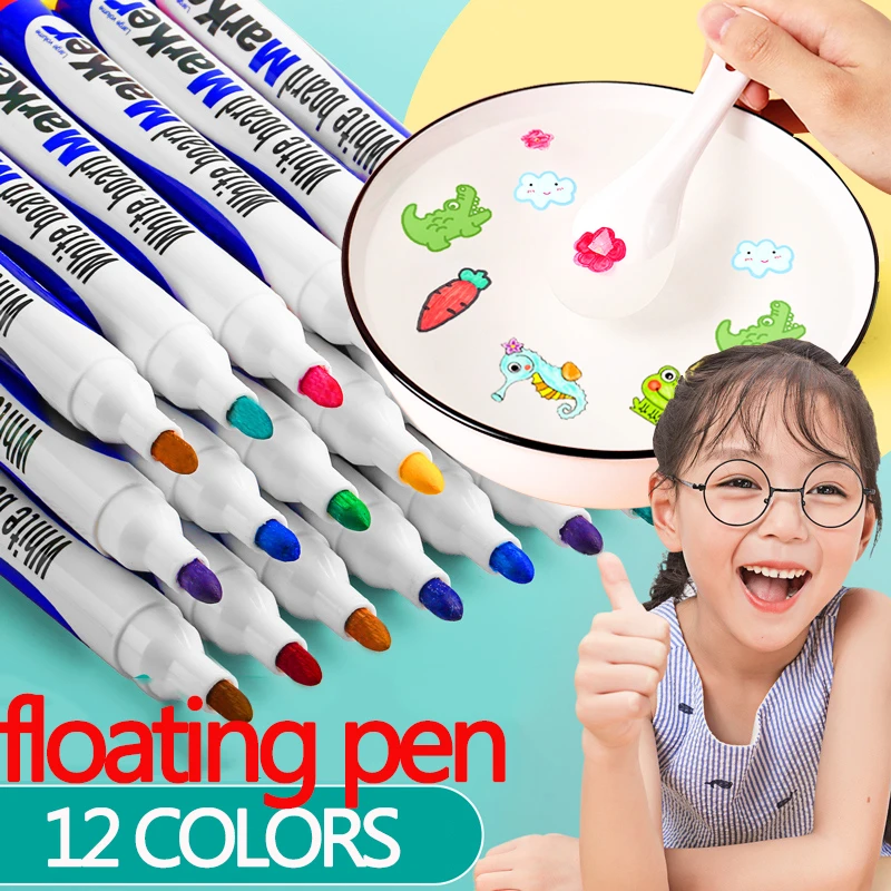 8/12 Colors Magical Water Floating Student Painting Brush Whiteboard ...