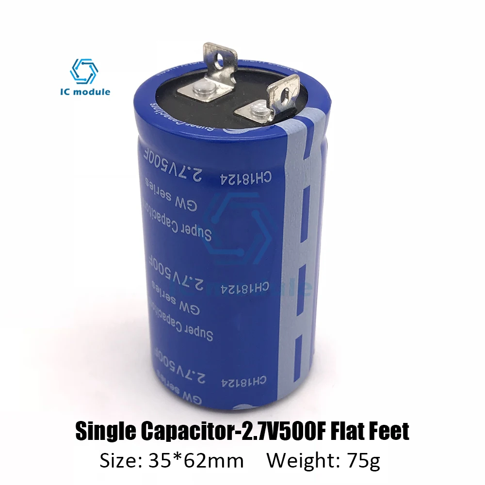 1PCS-2-7V-500F-Super-Farad-Capacitor-with-Flat-Angle-35X62mm-Car ...