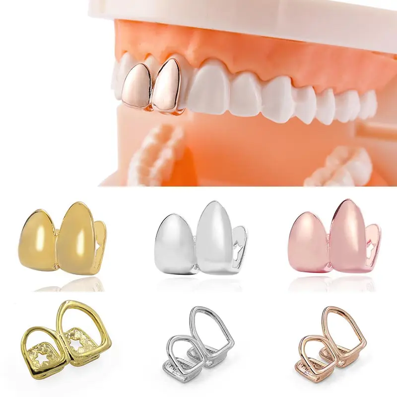 Dientes-de-parrillas-individuales-de-Color-dorado-tapa-de-diente-de-Hip ...