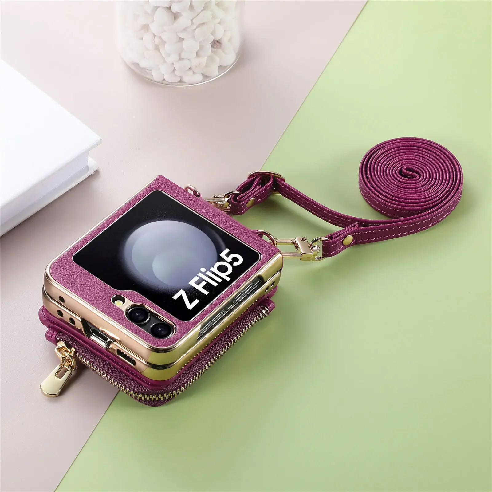 Leather-Crossbody-Rope-Case-Holder-Case-for-Samsung-Galaxy-Z-Flip-4-5 ...