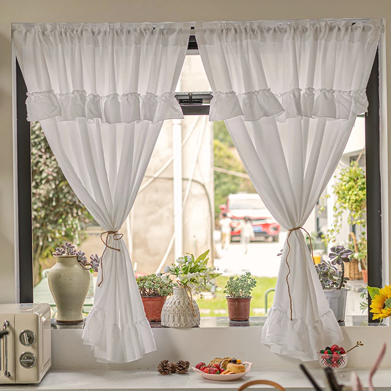 Curtains Window Curtain Tulle Short Kitchen | Small Window Curtains ...