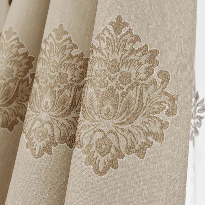 European-luxury-Light-Brown-Curtains-for-Living-Dining-room-Bedroom ...