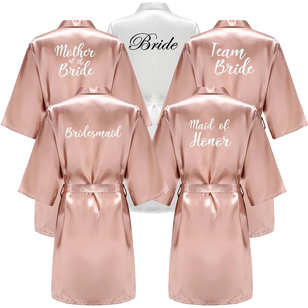 Wedding Bride Bridesmaid Robes for Women Bridal Party Gifts Team Dress ...