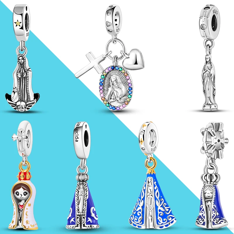 Virgem-de-Guadalupe-Motif-Charms-925-Prata-Original-Pandora-Pulseira ...