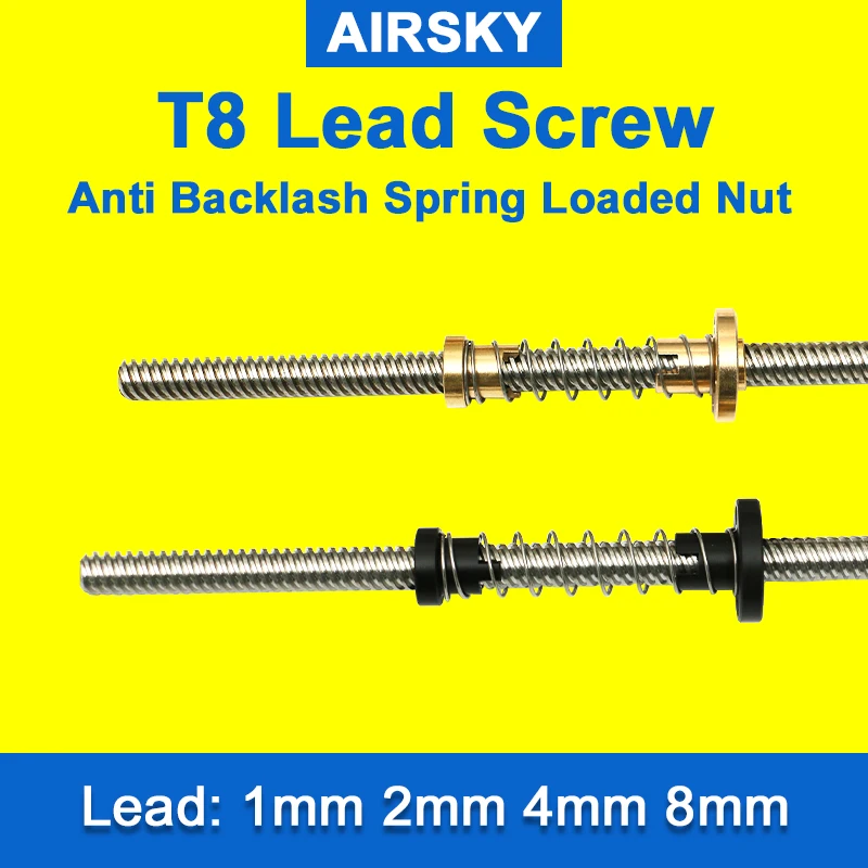 T8-Trapezoidal-Lead-Screw-With-Anti-Backlash-Spring-Loaded-Nut-Thread ...