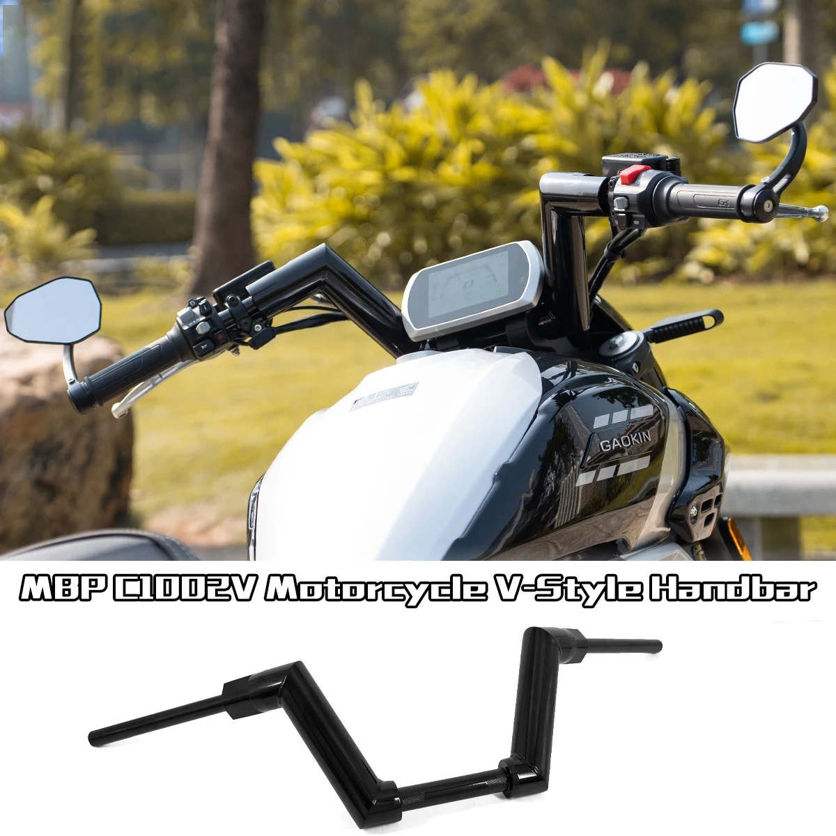 Customized MBP C1002V Motorcycle Handlebar Tubes Aluminum Alloy V Shape ...