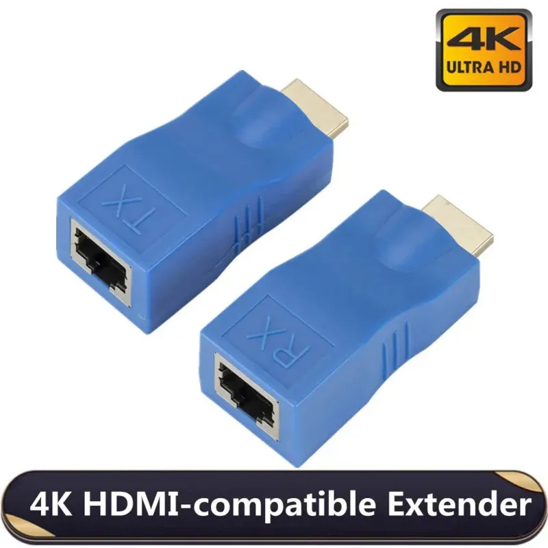 Extensor-RJ45-4K-compatible-con-HDMI-1-par-de-extensi-n-de-hasta-30m ...