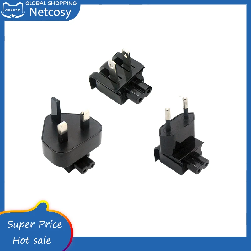 Netcosy-Black-Wall-AC-Electrical-UK-EU-US-Plug-DuckHead-Power-Adapter ...