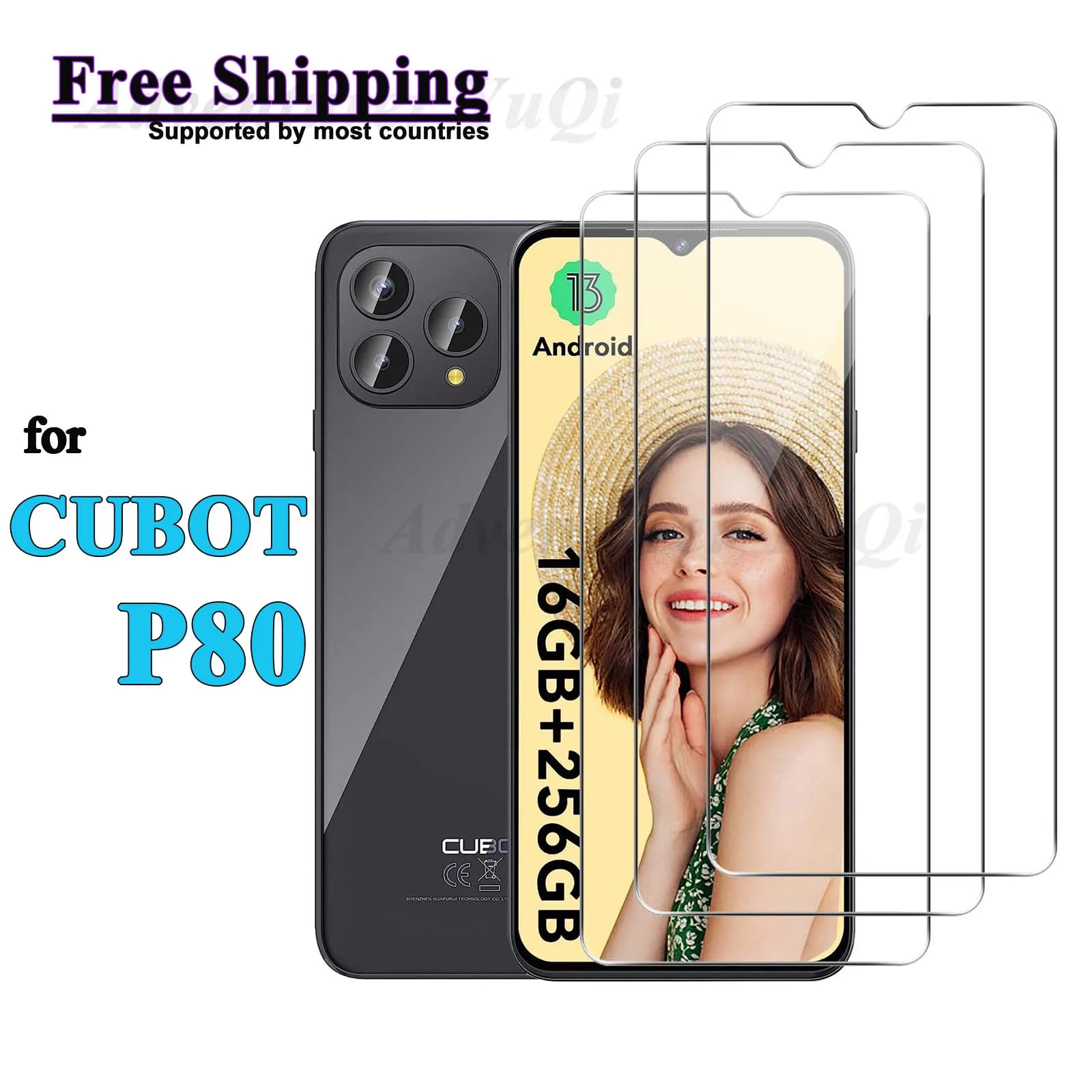 Screen-Protector-For-CUBOT-P80-Tempered-Glass-HD-Crystal-9H-Clear-Anti ...