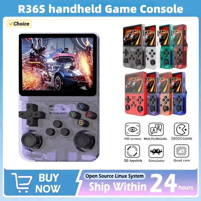 R36S Retro Handheld Console 3 5 Inch IPS Screen 64GB 128GB 256GB ...