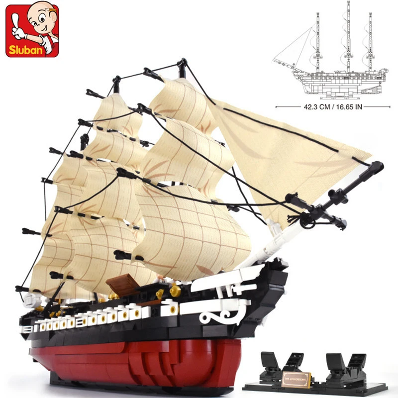Sailing Frigate Ship Constitution Building Blocks Ancient Battleship Titanic RMS Cruise Boat DIY ...