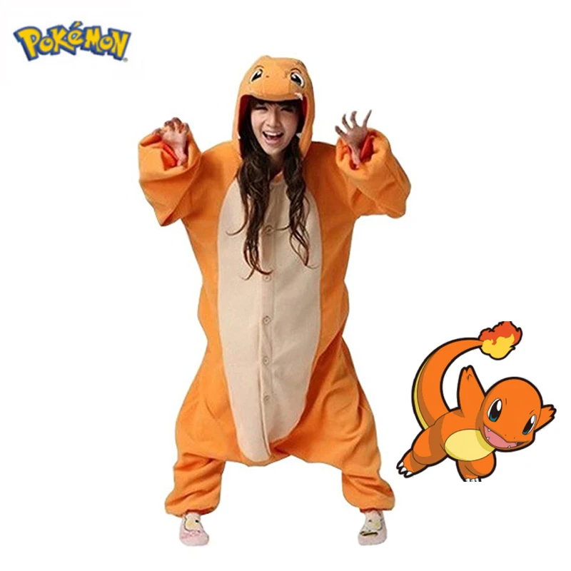 Pokemon Halloween Cosplay Costume Charmander Onesie Pajamas Charizard ...