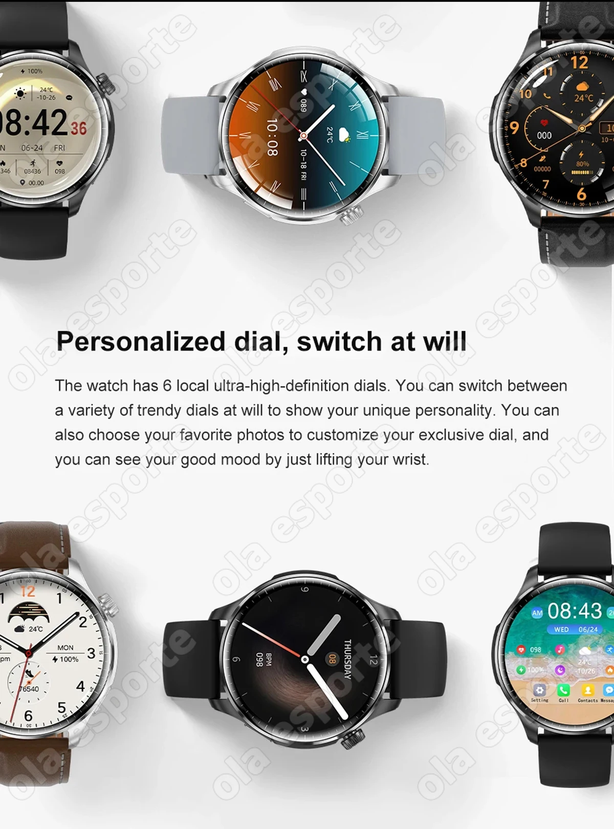 SmartWatch AMOLED Color Screen High-Precision GPS Turn Wrist Shine ...