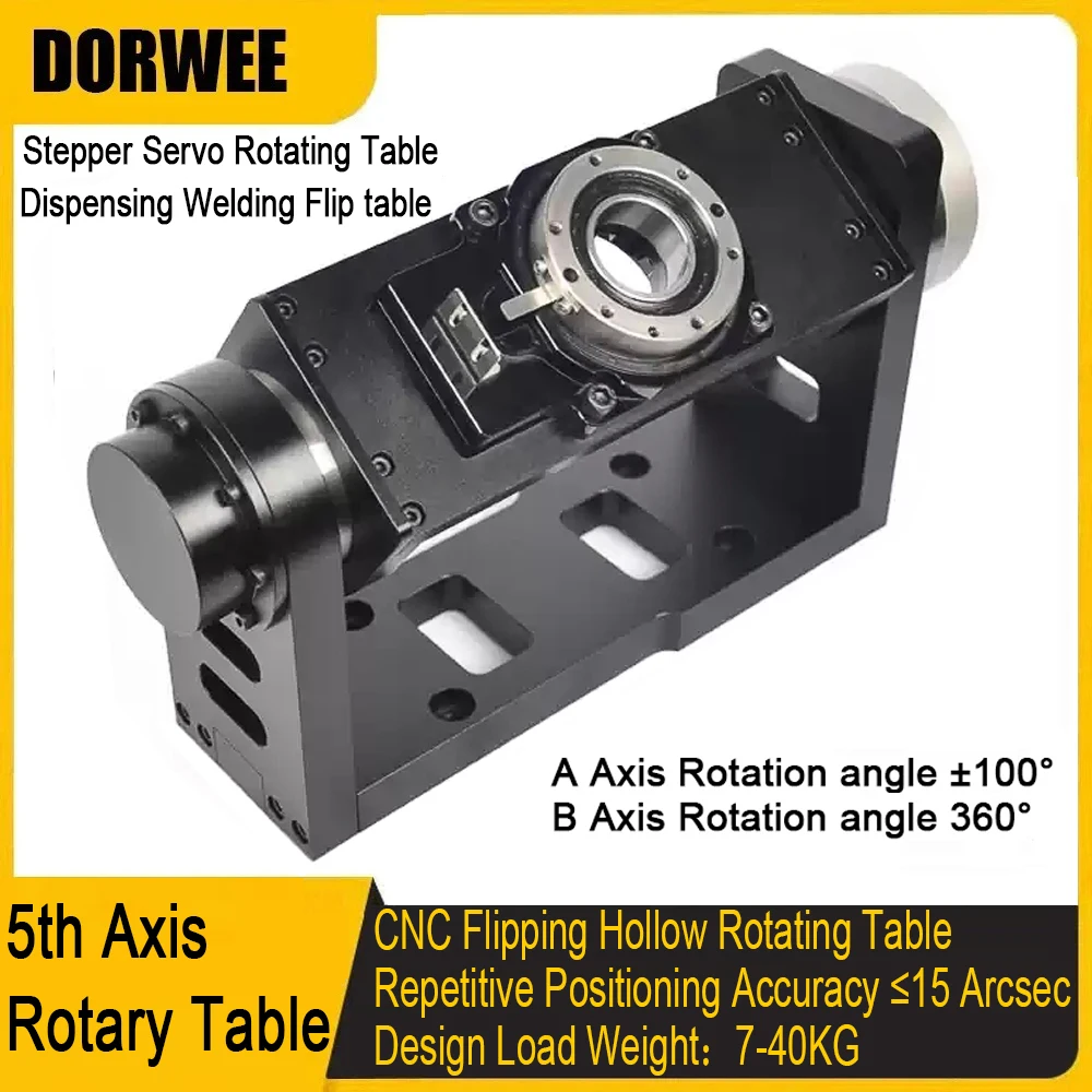 5th Axis CNC Flipped Hollow Rotating Platform Adhesive Welding Flipping ...
