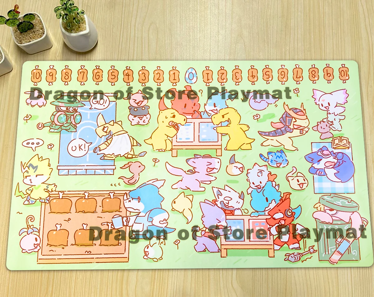 Cute Digimon Playmat Gomamon Culumon DTCG CCG Mat Agumon Loogamon ...