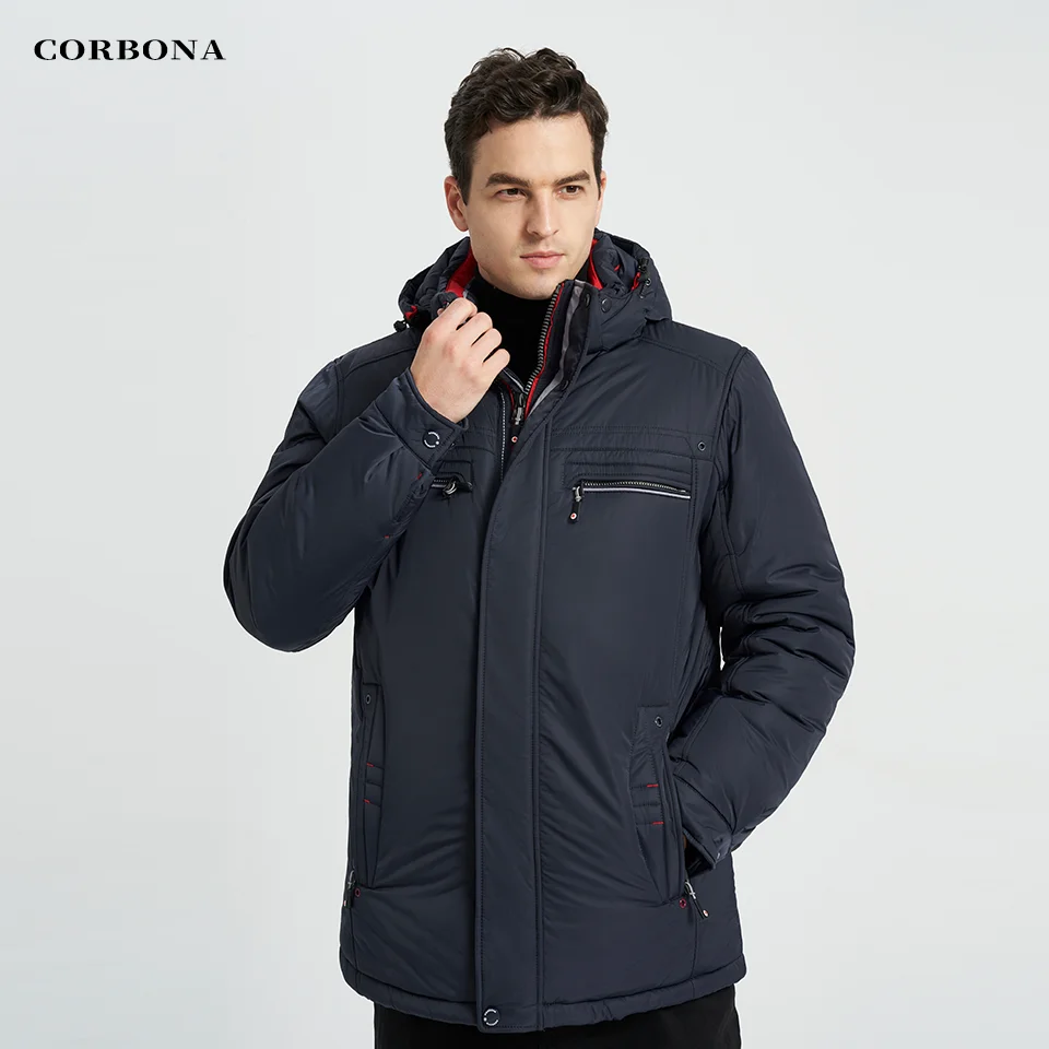 Corbona 2022new Men Winter Thick Clothes Waterproof Navyblue Oversize Long Coat Male Outdoor ...