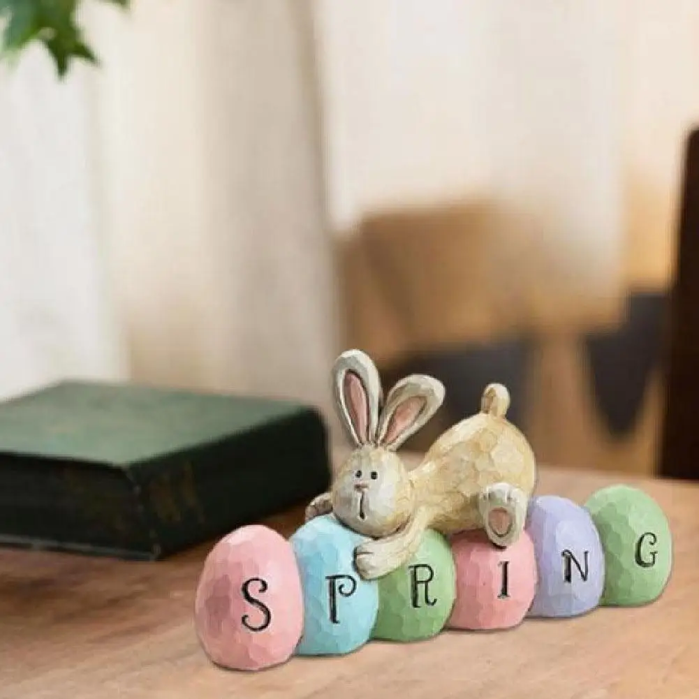 2D Spring Easter Bunny Rabbit Wooden Ornaments DIY Crafts Kids Toy Gift ...