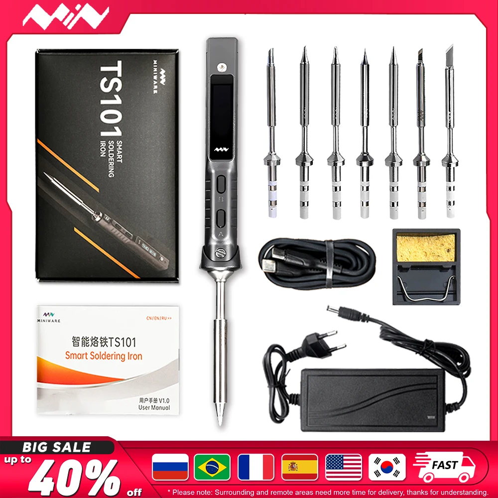 Original TS101 Mini USB Electric Soldering Iron Adjustable Temperature ...