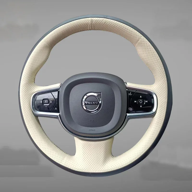Hand-stitched-Genuine-Leather-car-steering-wheel-cover-100-Fit-For ...