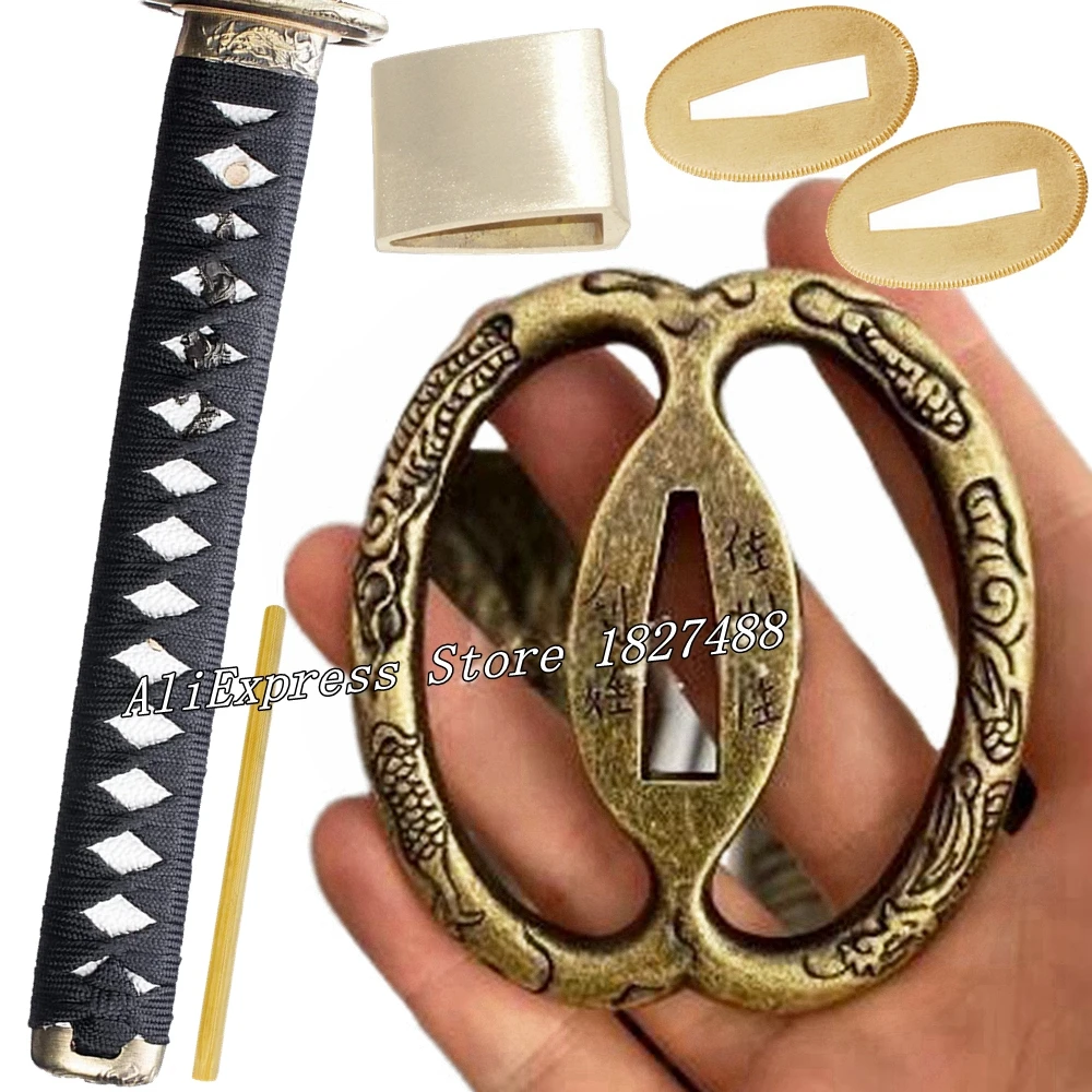 Japanese-Samurai-Sword-Parts-Set-Dragon-Guard-Tsuba-Menuki-Fuchi ...