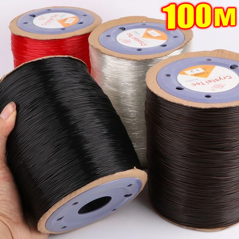 100M/Roll Strong Elastic Crystal Beading Cord 1mm for Bracelets Stretch ...