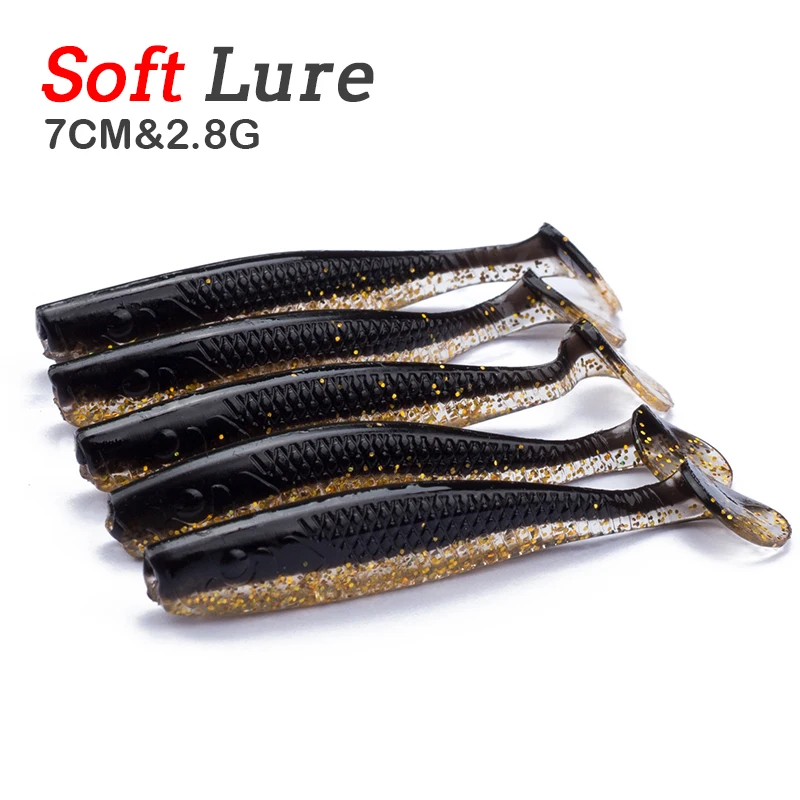 10pcs Fishing lure Unique texture Soft Lure 63mm/70mm 2.3g/2.8g Plastic ...