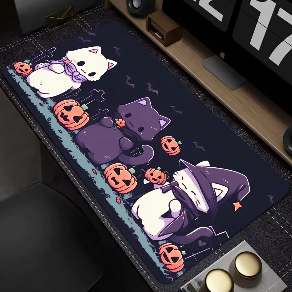 Halloween Devil Cat Mouse Pad XXL Large Gaming MousePad Anti-Slip ...