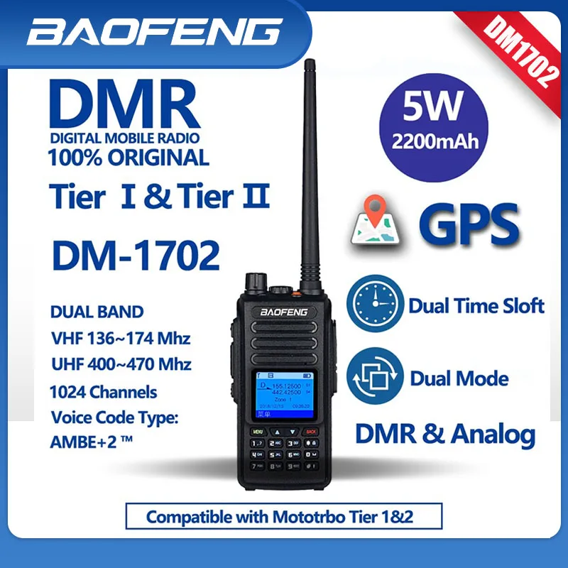 GPS-BaoFeng-DM-1702-DMR-HAM-Comunicador-Stable-Signal-Dual-Band-2-Way ...