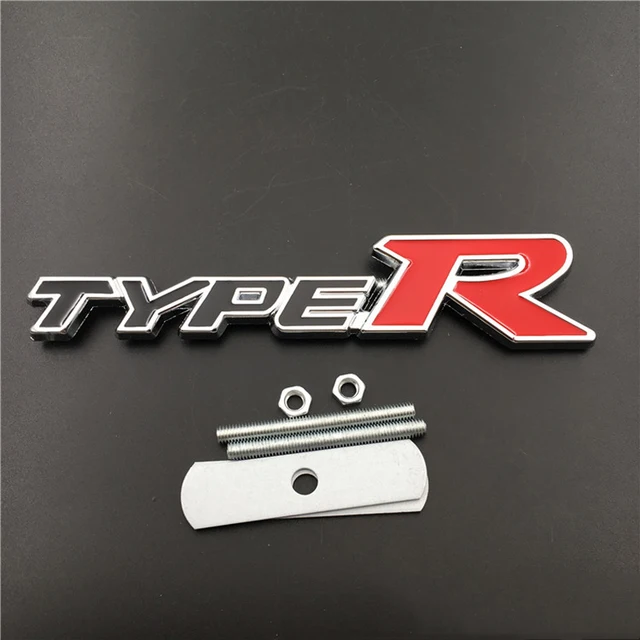 3D Metal Type R Logo Letter Car Front Grill Emblem For Honda Civic CRV ...