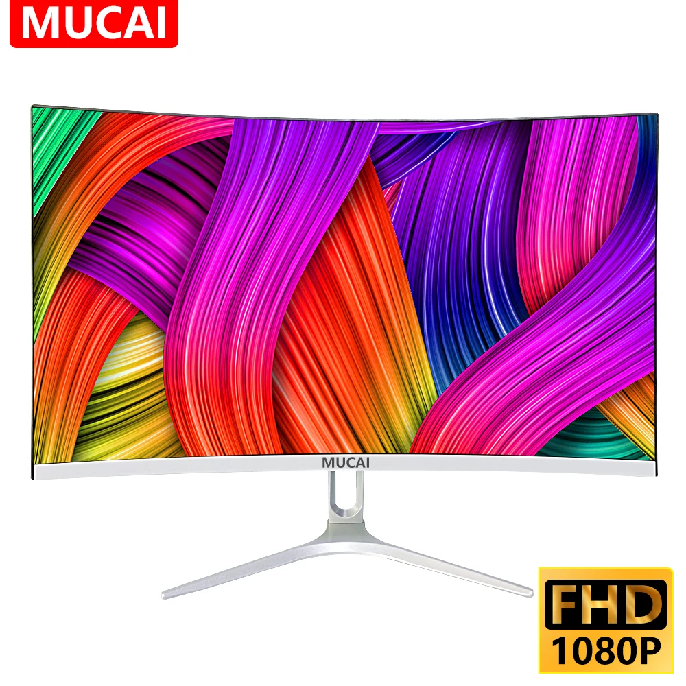 Mucai 24/27 Polegada curvo monitor 75hz desktop pc lcd fhd tela do painel de jogos mva ...