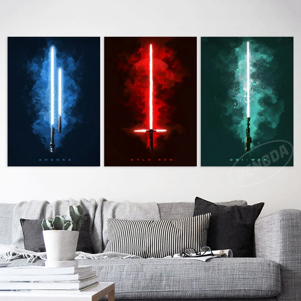 Star Wars Canvas Darth Vader HD Prints Ahsoka Painting Luke Wall Art ...