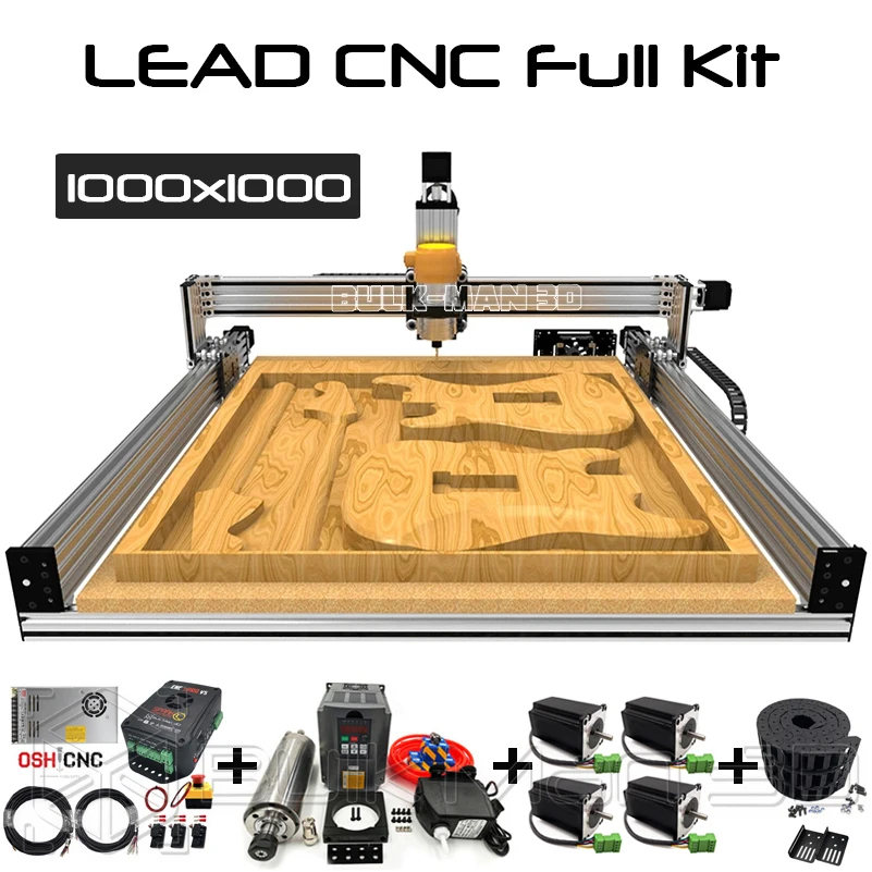 20-off-BulkMan-3D-1000x1000mm-Lead-CNC-Full-Kit-Screw-Driven-4-Axis-DIY ...