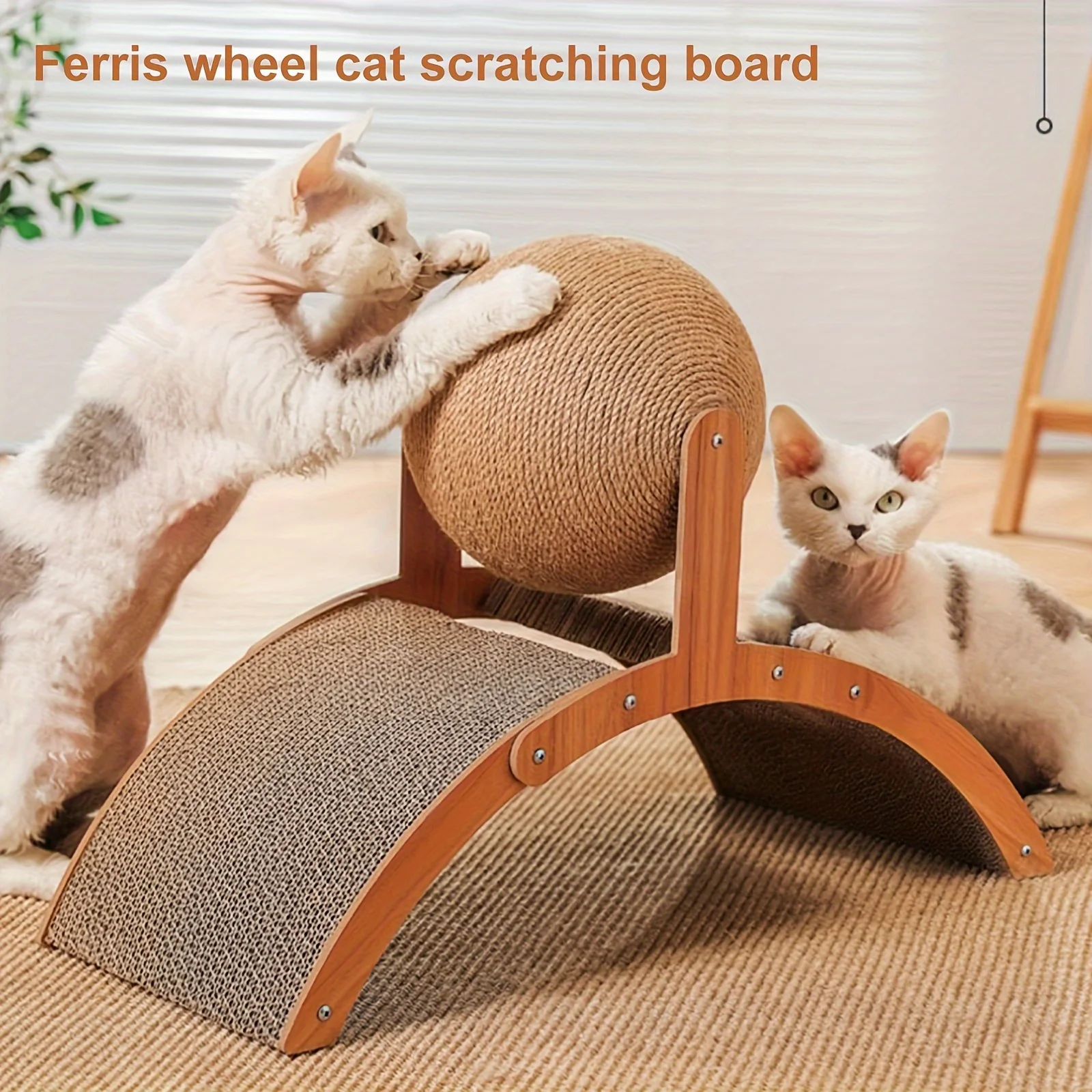 1pc-Deluxe-Wooden-Cat-Scratching-Pad-Space-Saving-Vertical-Arched ...