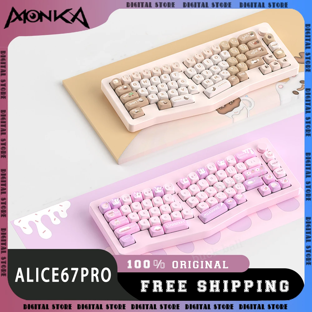Monka-Kit-de-teclado-mec-nico-Alice67pro-3-modos-2-4G-inal-mbrico ...